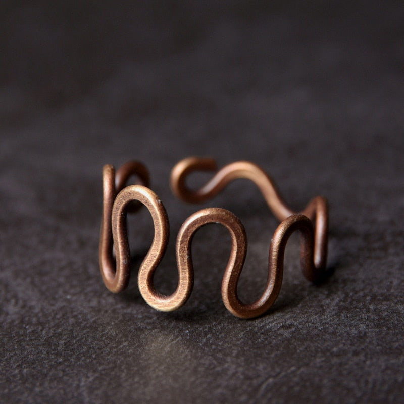 Handcrafted Curve Solid Copper Ring | Copper Wellness Jewelry ...